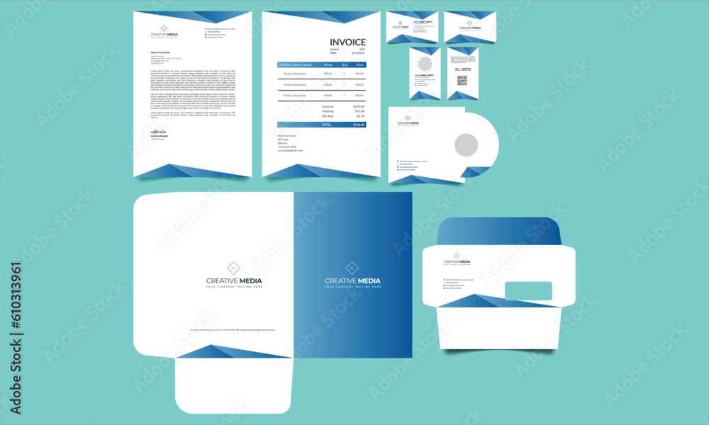 corporate identity template design. Business stationery template design ...
