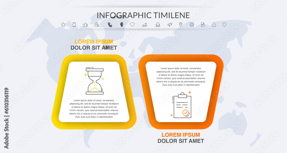Vector infographics with 2 white quadrilaterals elements. Modern ...