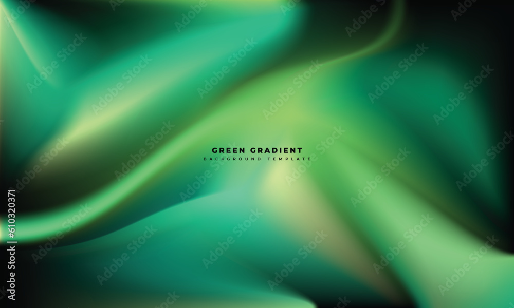 Fluid Green Gradient Mesh Background Template Copy Space Four Fluid Backdrop Design For Poster