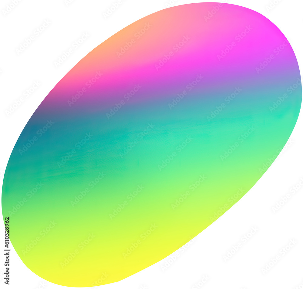 PNG colorful oval shape blend in soft neon gradient isolated on ...