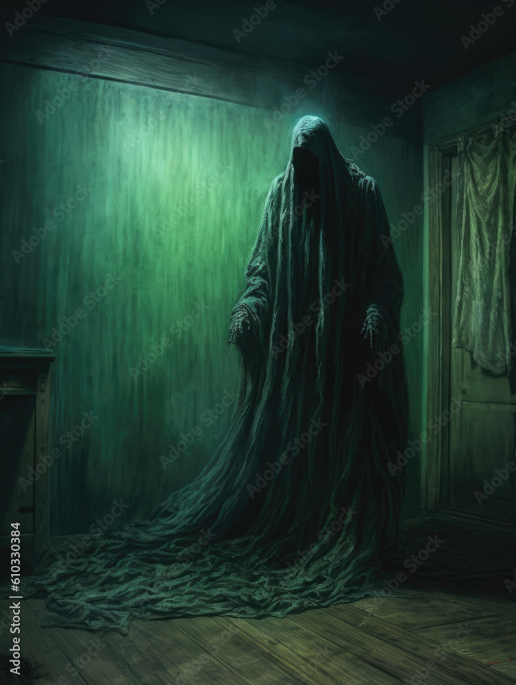 From the darkest corner of a dusty room a wretched figure of a wraith ...