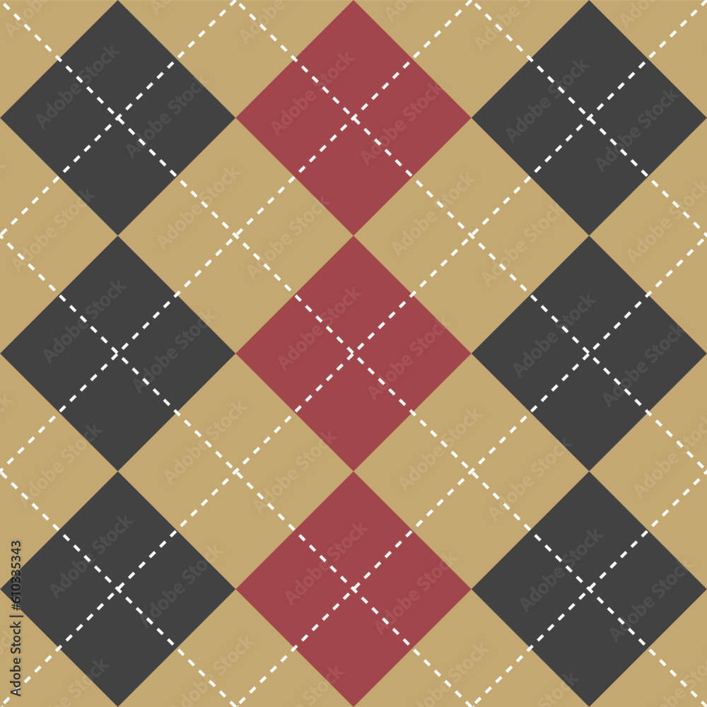 Argyle vector pattern. Argyle pattern. Autumn tone color argyle pattern ...