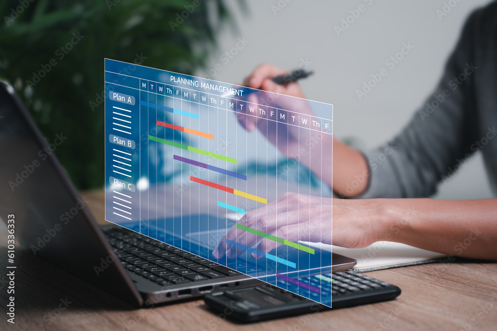 Business work planning and project management concept, Businesswomen ...