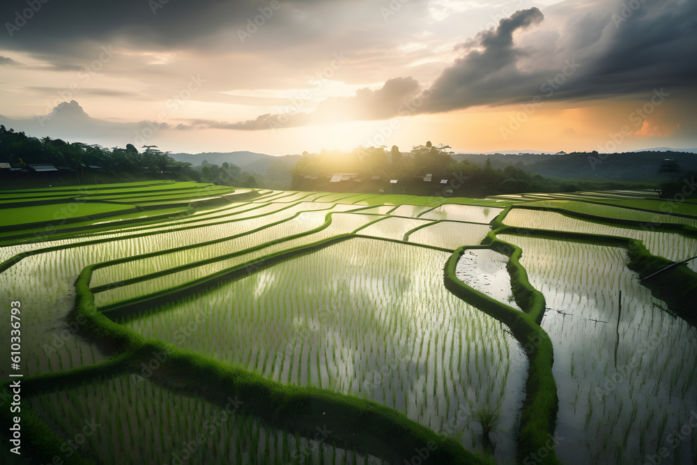 "Enchantment of Green Nature: Exploring the Beauty of Rice Field Views ...