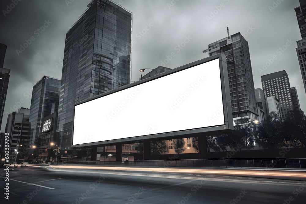 Blank space billboard in a modern city in hdr style - Template design ...