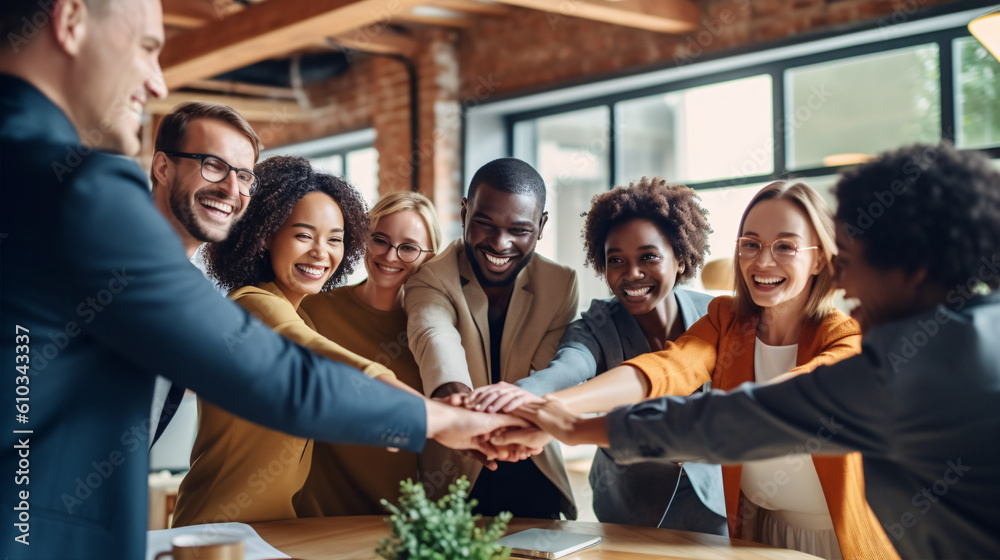 Teamwork Makes the Dream Work: An image of Diverse team members high ...