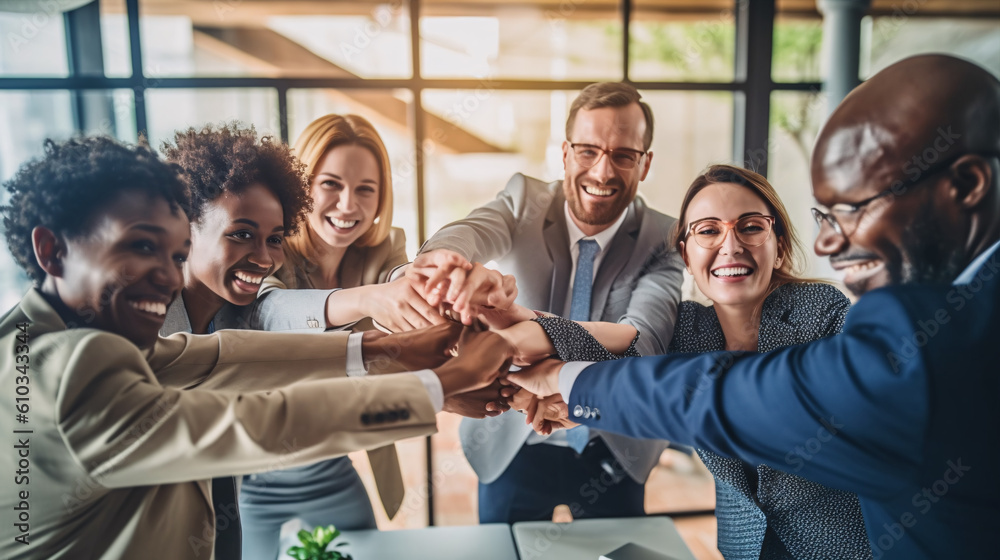 Teamwork Makes the Dream Work: An image of Diverse team members high ...
