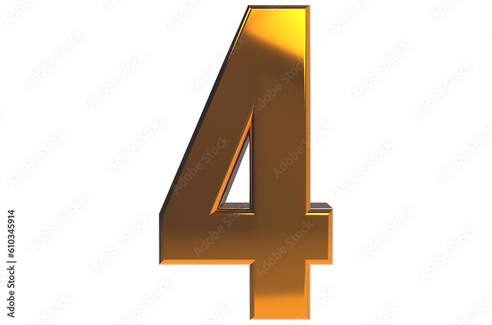 Number 4 3d Png