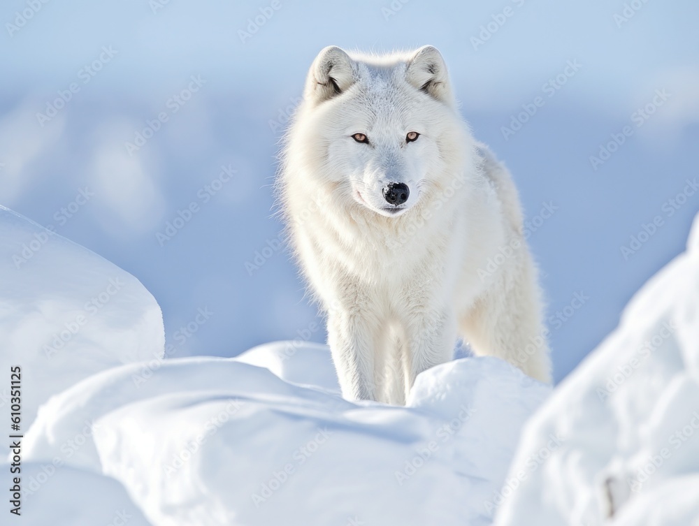 Arctic Wolf in the arctic habitat Generative AI Stock Illustration ...