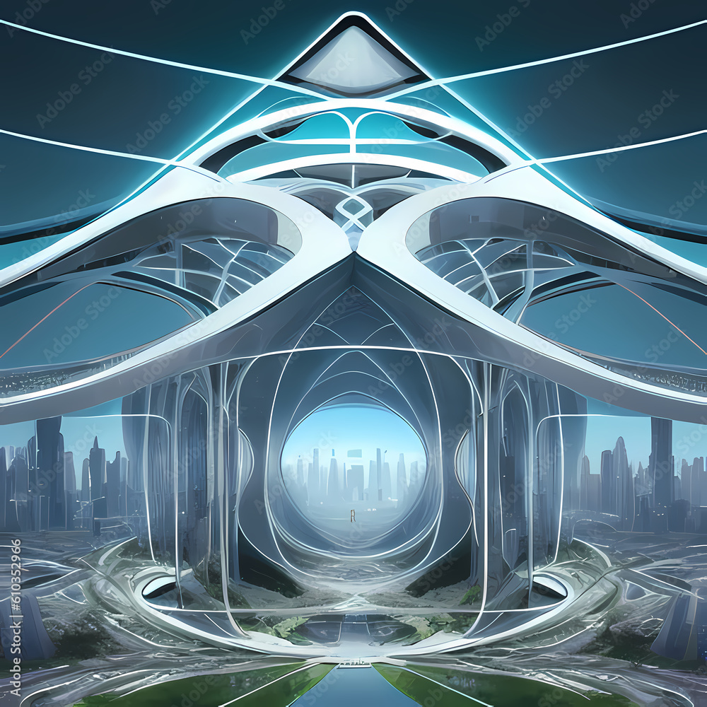 An awe-inspiring image that envisions the future of technology with a ...