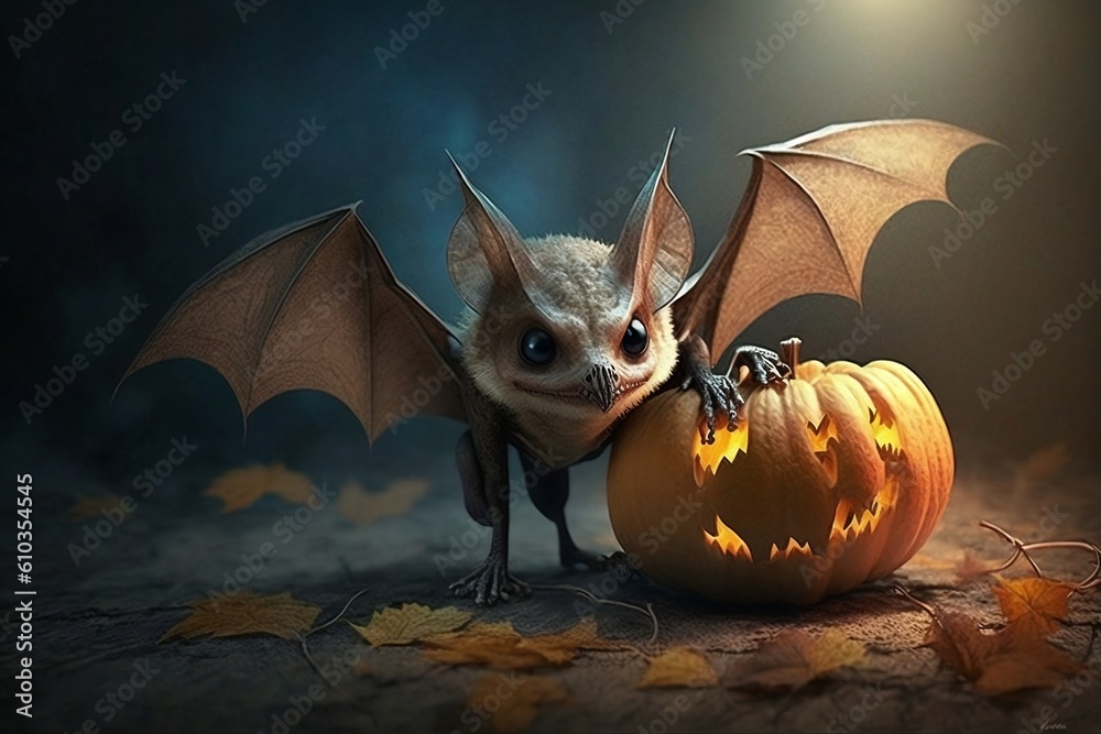 Young adult flying fox, fruit bat aka close up Megabat or chiroptera ...