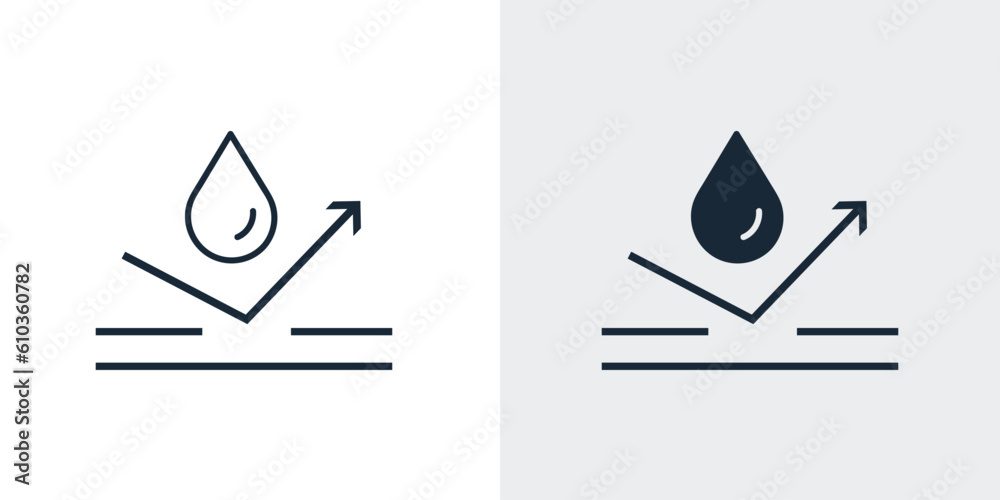 Water repellent surface symbol concept vector. Waterproof icon Stock ...