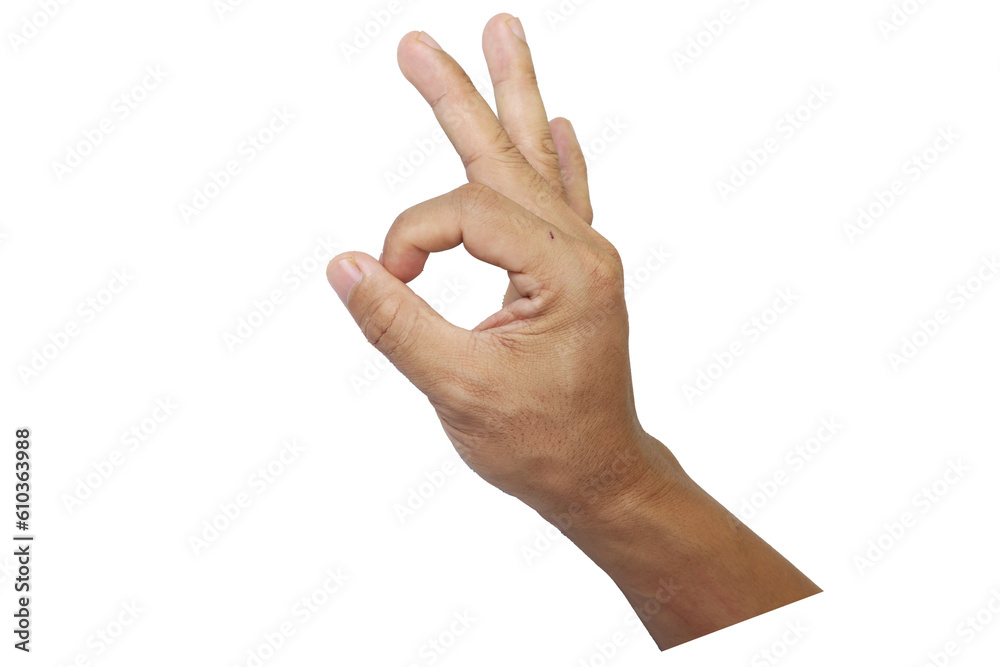 hand with sign or code okey or OK. isolated transparent background PNG ...