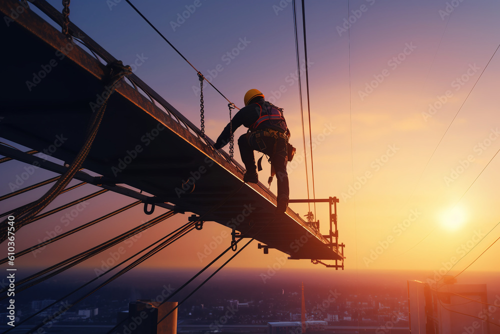 construction engineer worker at heights,architecture sci-fi ...