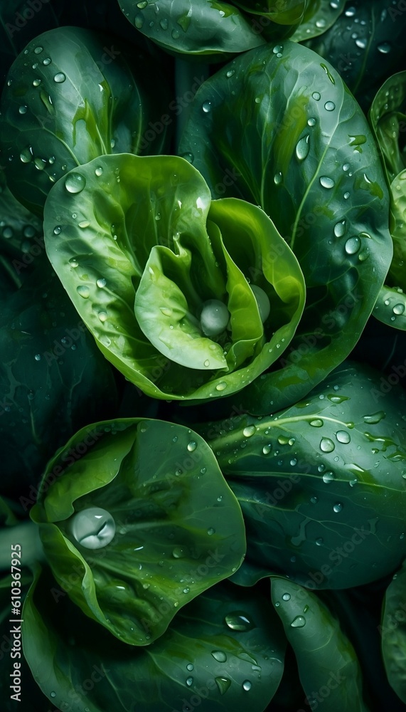 Fresh organic for healthy food and diet pak choy with water drops ...