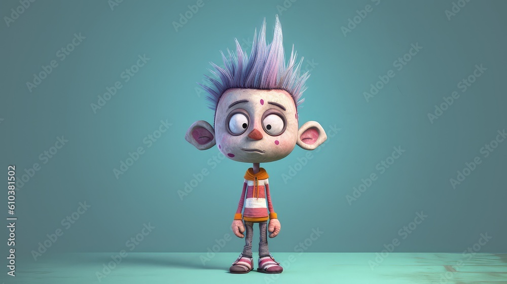 Clumsy Cartoon Characters With Pastel Background ; Generating AI ...
