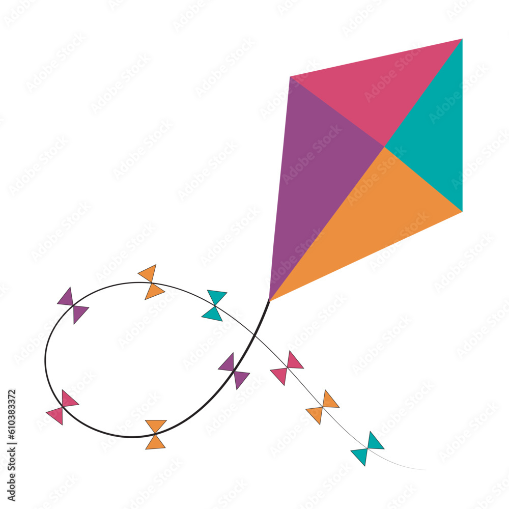 kite flat clipart vector illustration Stock Vector | Adobe Stock