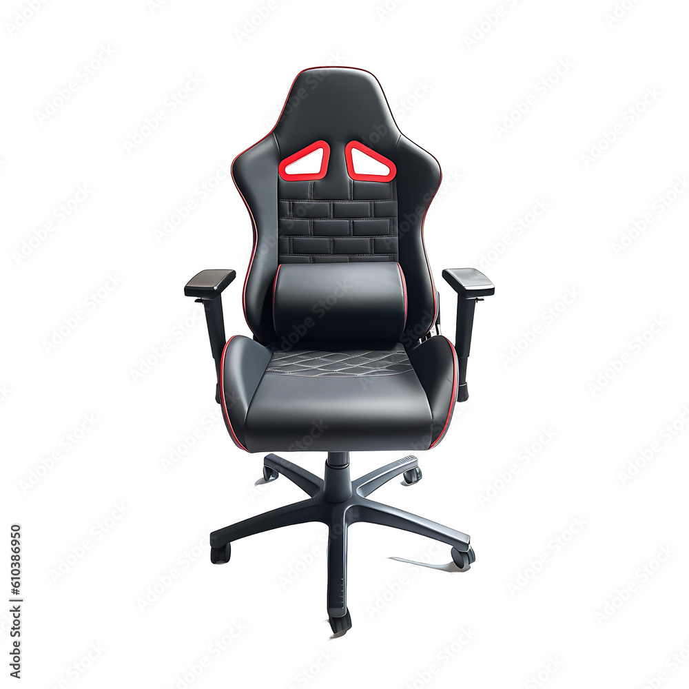 Realistic Black and Grey Cyber Gaming Chair isolated on transparent ...