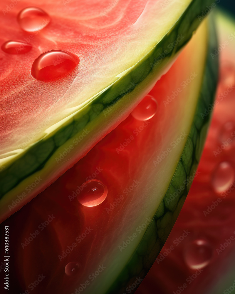AI generated close up photo of juicy watermelon slice Stock Photo ...