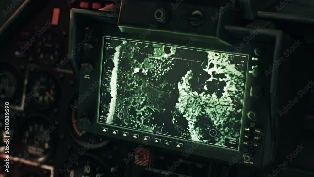 Military Cargo Truck Target Locked On A Night-vision Combat System ...