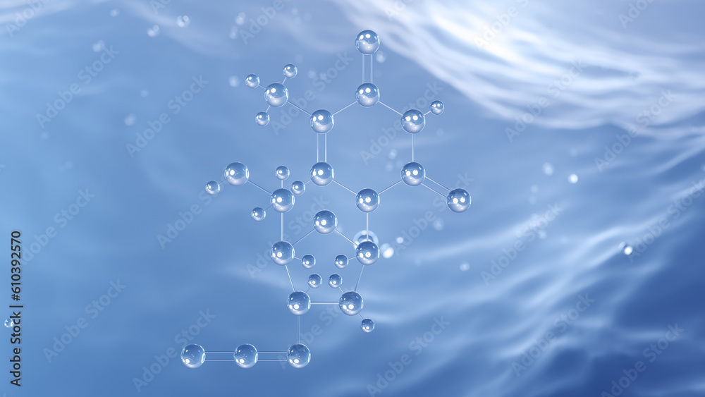 zidovudine molecular structure, 3d model molecule, azidothymidine ...