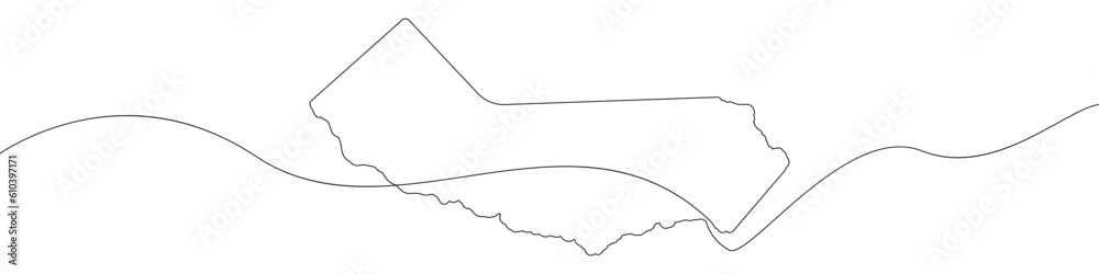 Map of the state of California icon line continuous drawing vector. One ...