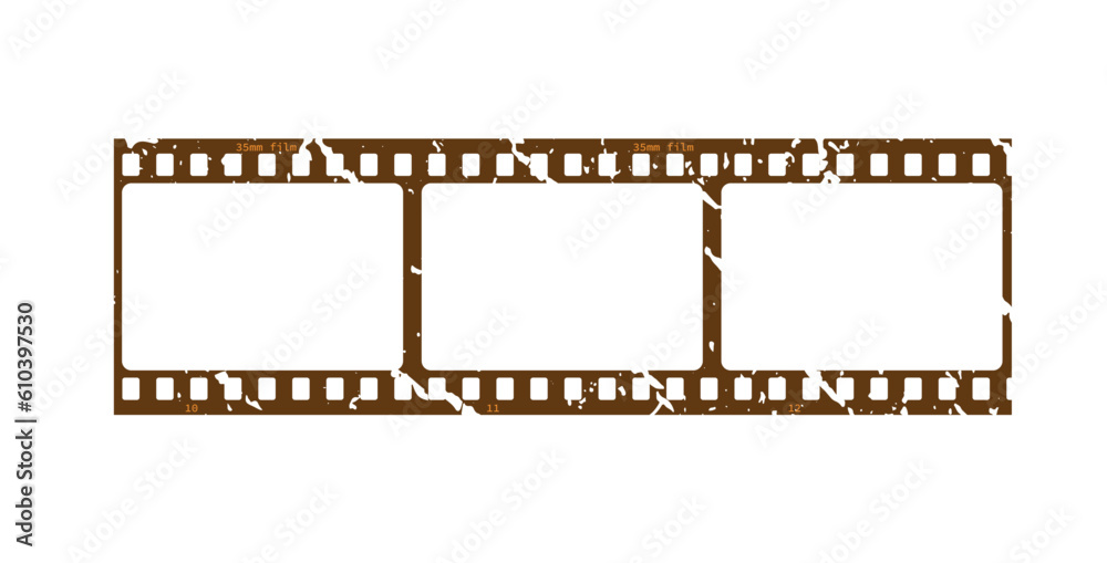 Vintage style 35mm film strip retro vintage vector design with three ...