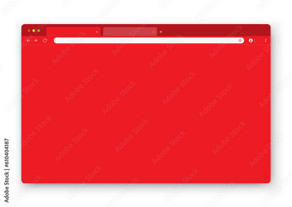 The Design Of The Web Browser Window In Red On A White Background An Empty Layout Of The