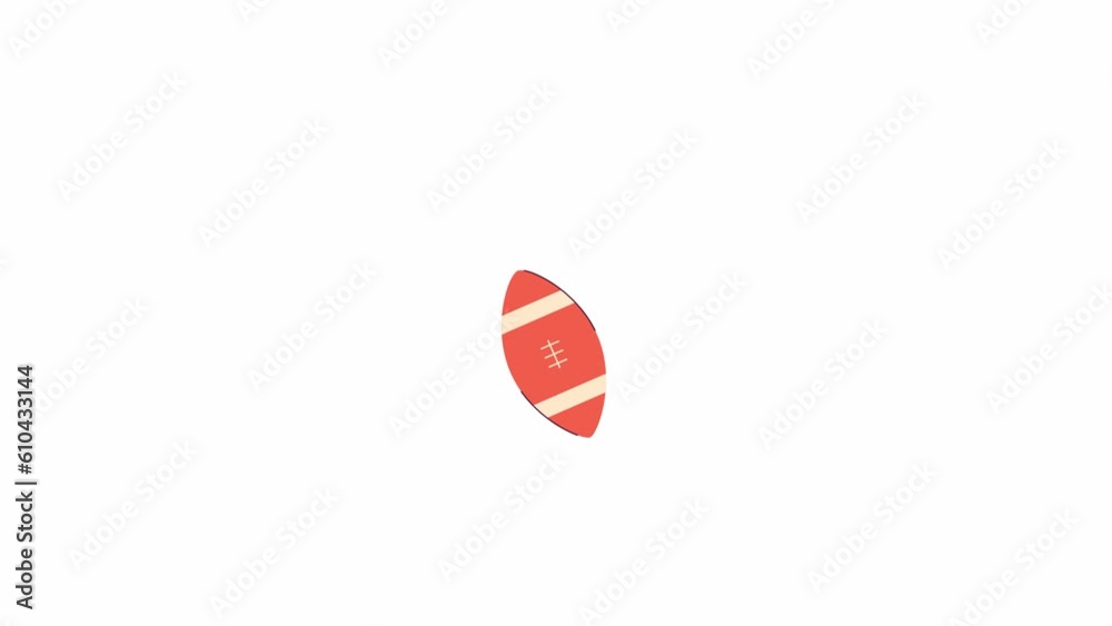 Throwing football animation. Flat cartoon style icon 4K video footage ...