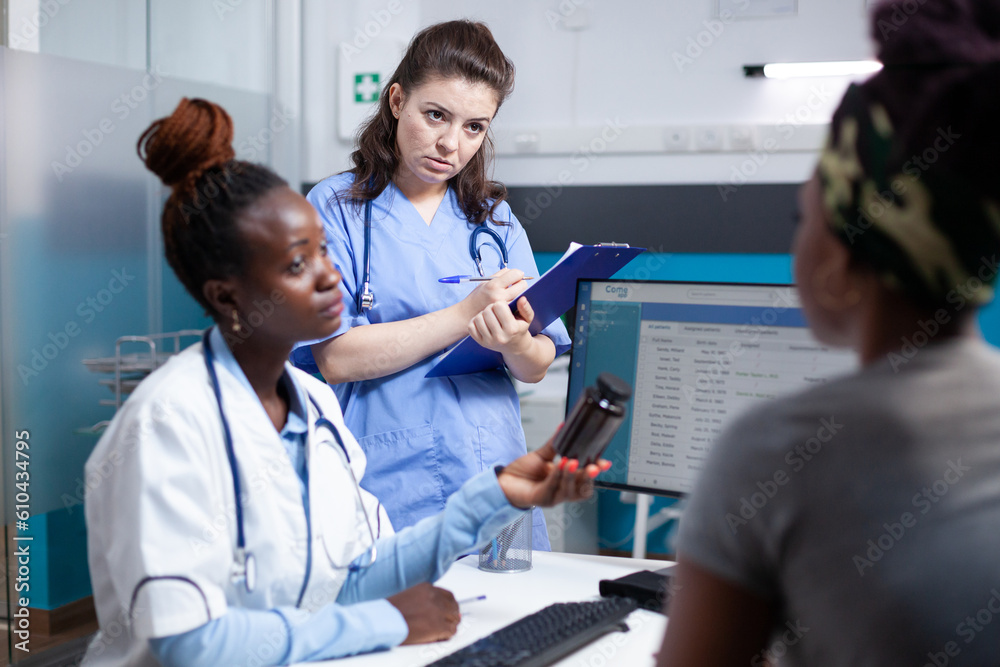 Clinical consultation of patient by diverse medical team of doctor and ...