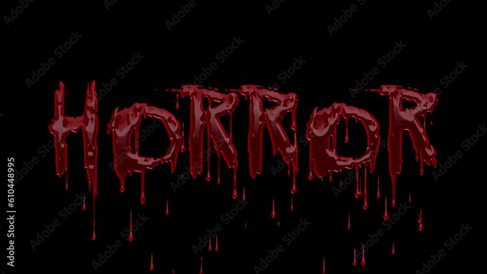Horror text with dripping blood isolated by alpha channel(transparent ...