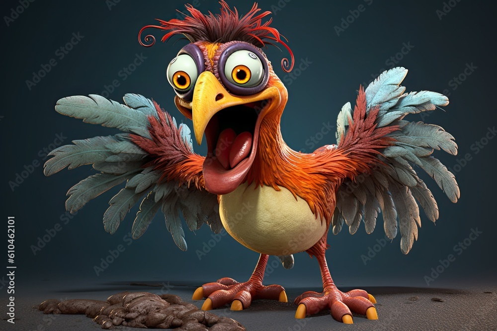 Cartoon Zombie Chicken Character for Halloween. Generative AI Stock ...