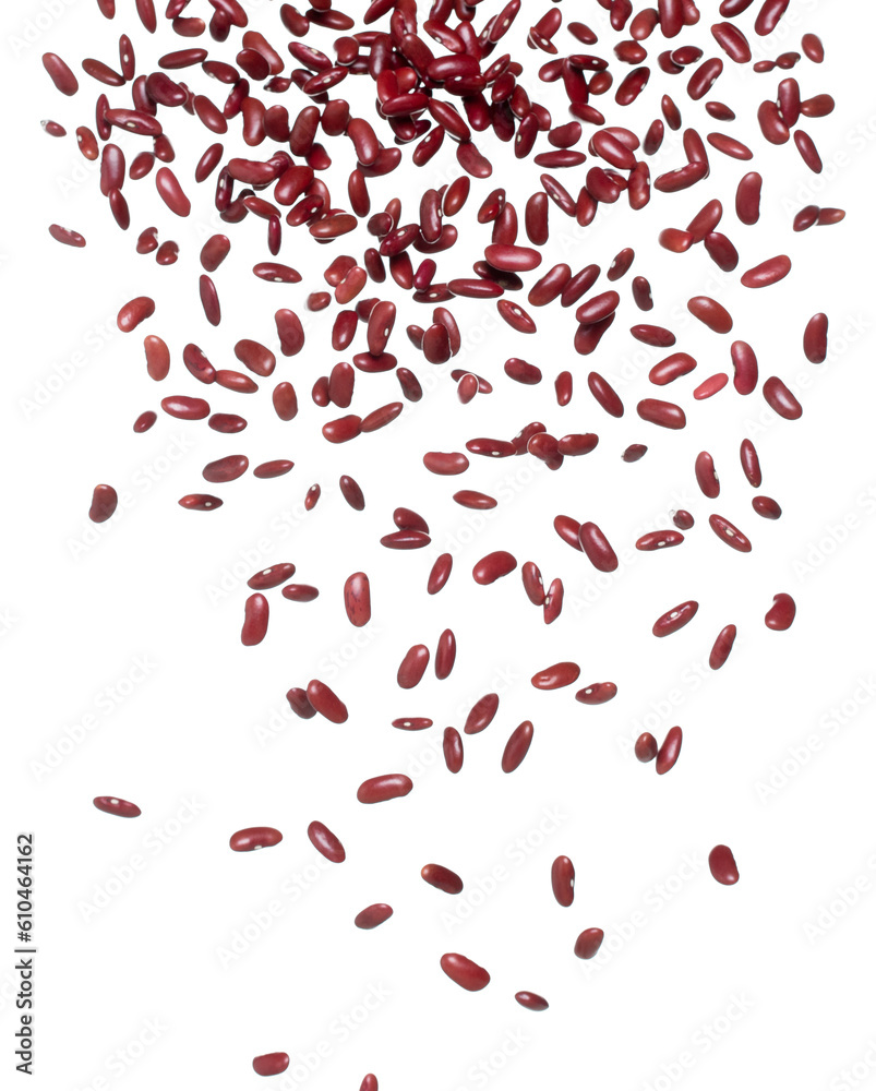 Red Bean flying explosion, red grain beans explode abstract cloud fly ...
