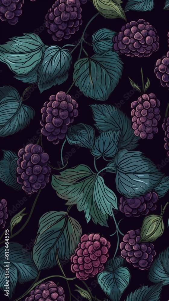 Fresh Organic Blackberry Berry Cartoon Vertical Background Illustration ...