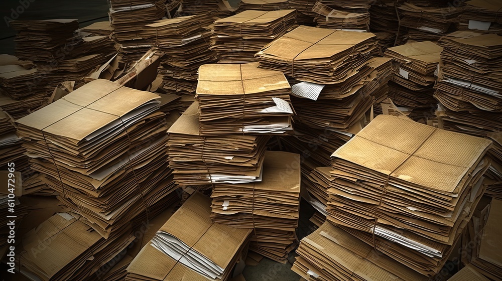 Recycling Flattened Cardboard Boxes - Sustainable Paper Stacks for ...