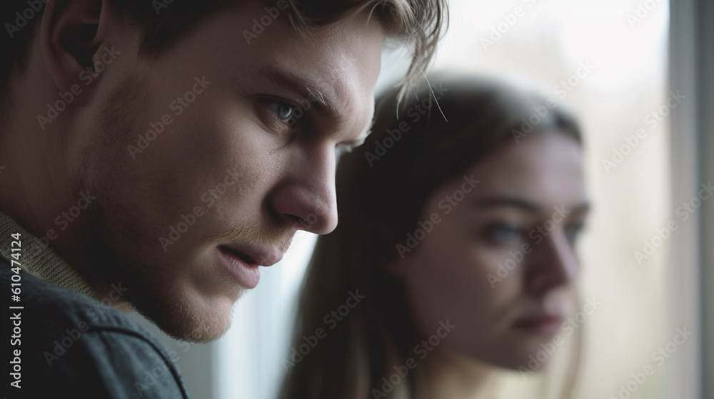 Foto de adult man and woman, negative mood and sad or disappointed face ...