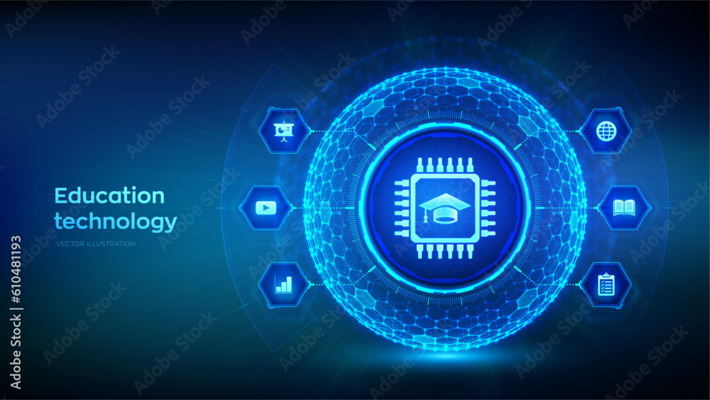 Education technology. Edtech. Innovative online e-learning concept ...