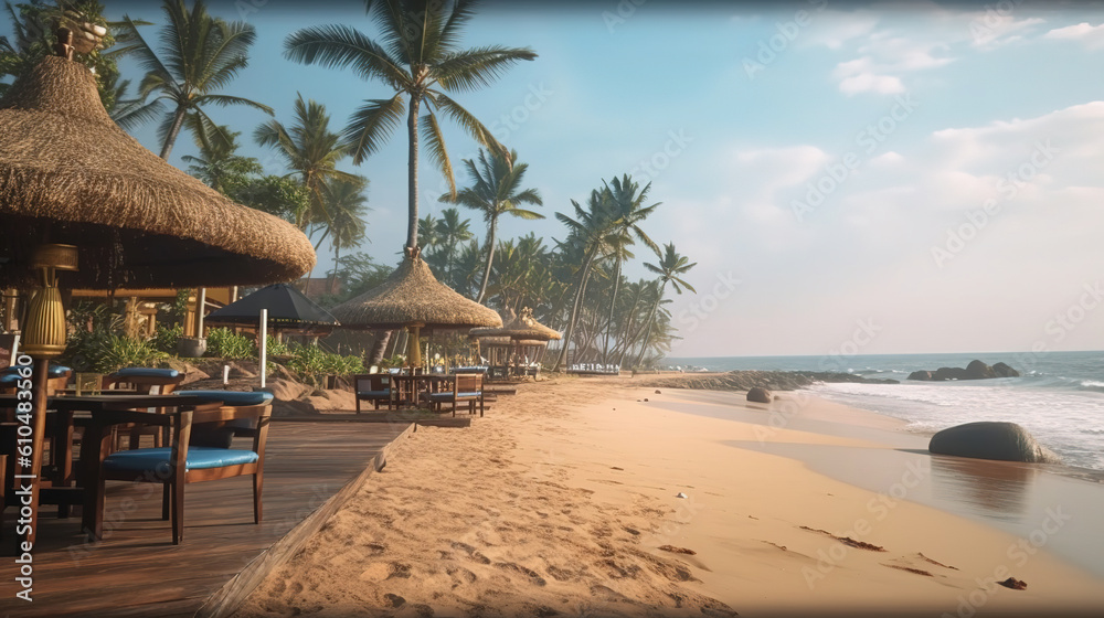 Goa beach side background for a goan seafood food festival promotion ...