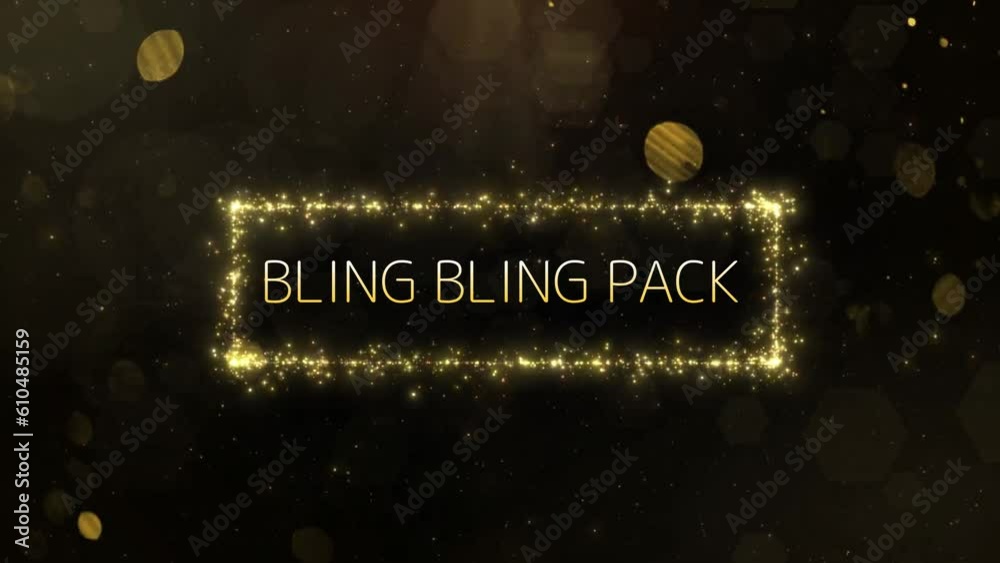 Gold glitter animation. Gold particles float up from the bottom with ...