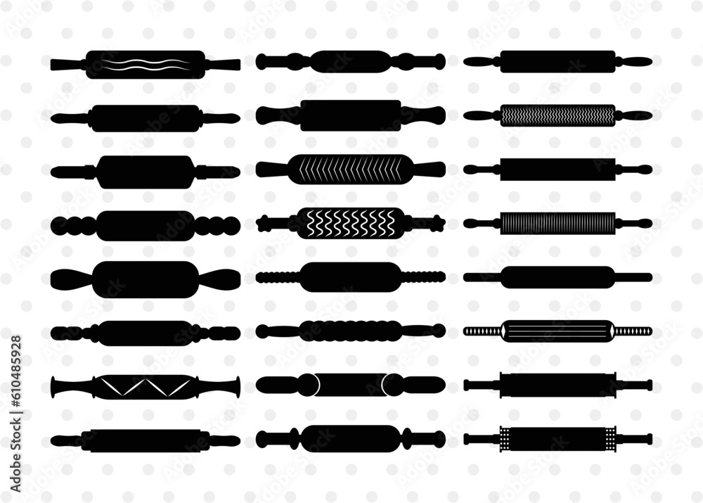 Rolling Pin Silhouette, Rolling Pin SVG, Kitchen Svg, Baking Svg ...