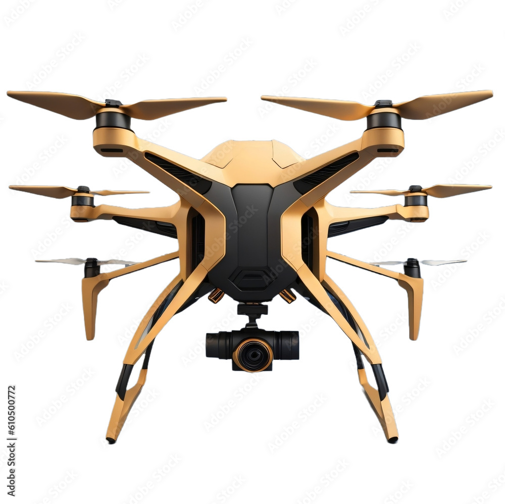 Drone with minimal and futuristic design, isolated, transparent ...