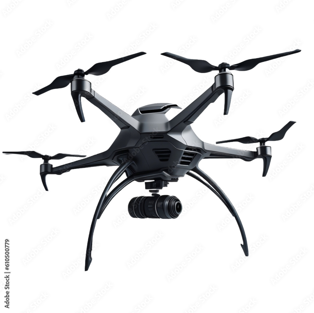Drone with minimal and futuristic design, isolated, transparent ...