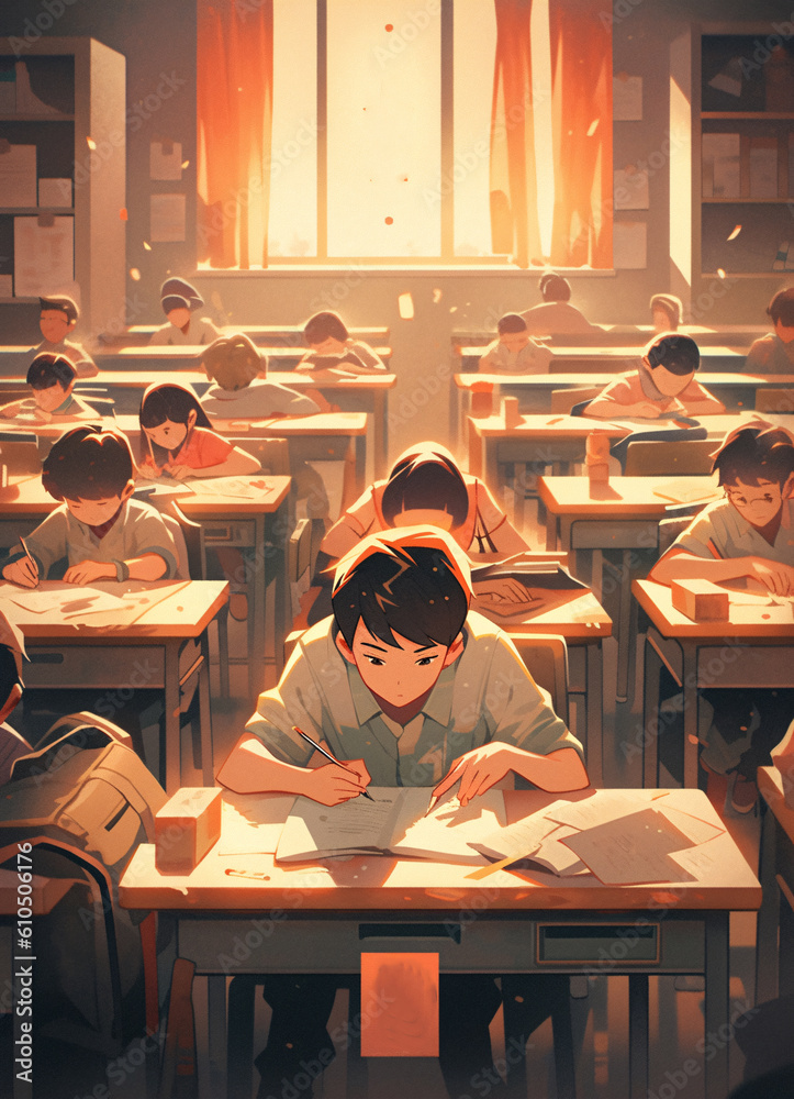 Student who successfully passed the exam, education theme illustration ...