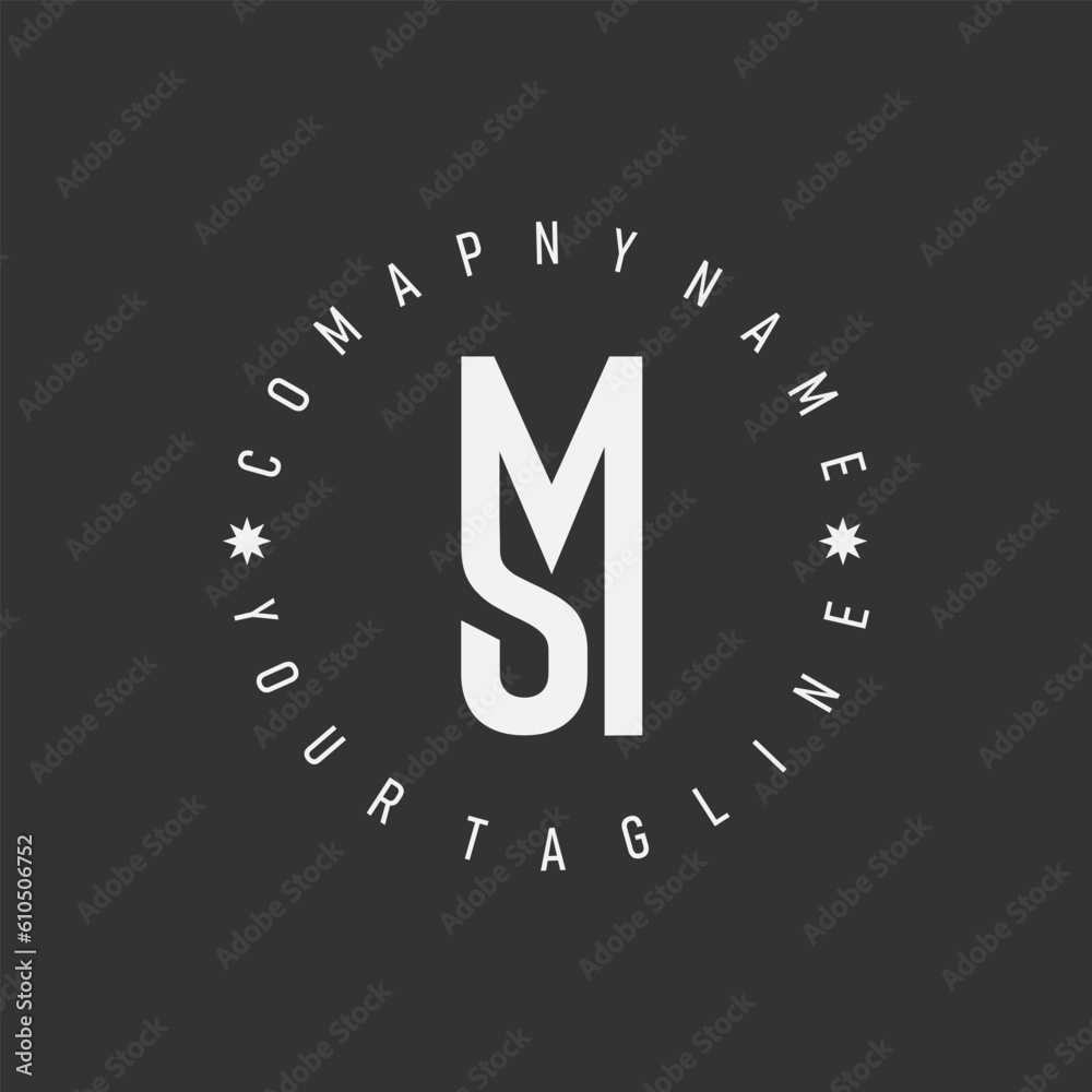 reative initial S M symbol initial logo design vector template isolated ...