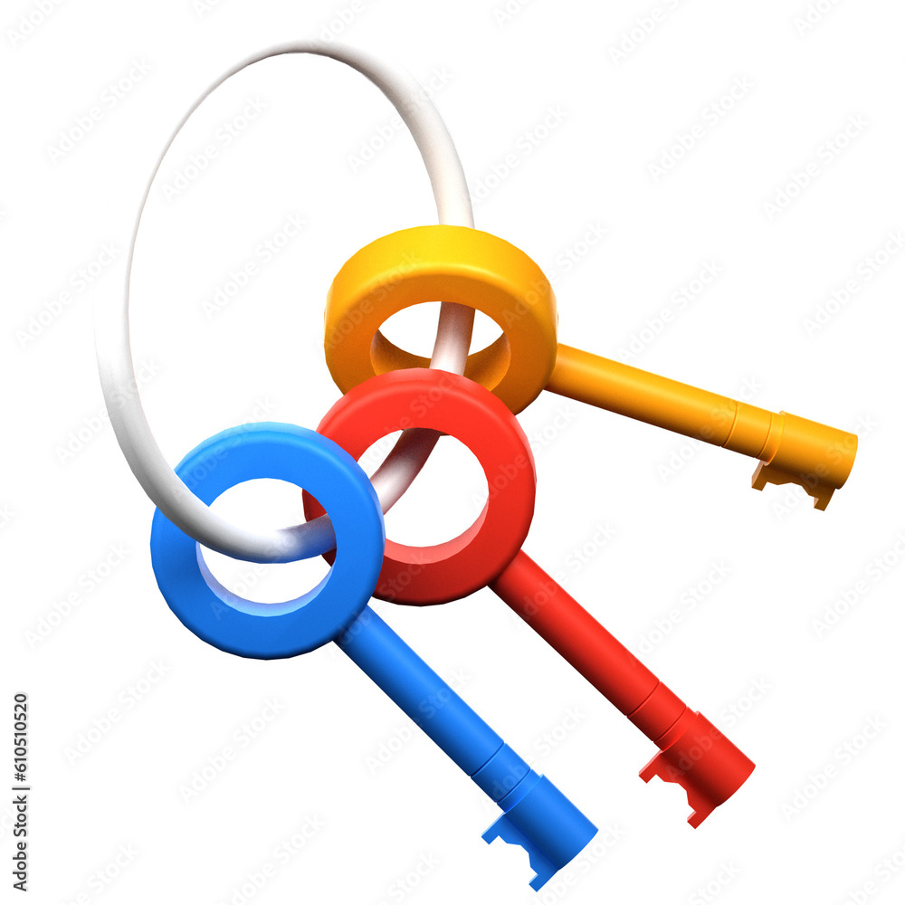 gold chest key cartoon and game asset icon set on isolated background ...