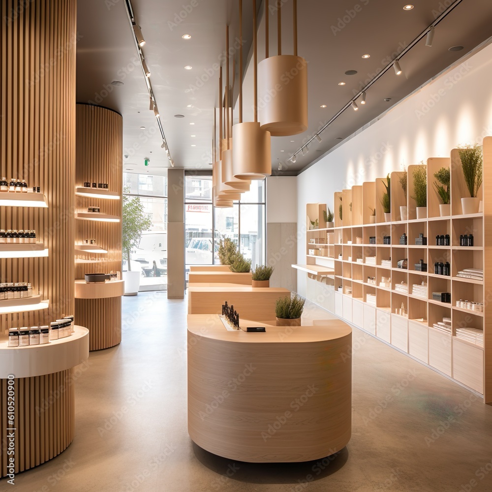 Retail store layout, clean modern, tall ceilings and great lighting ...