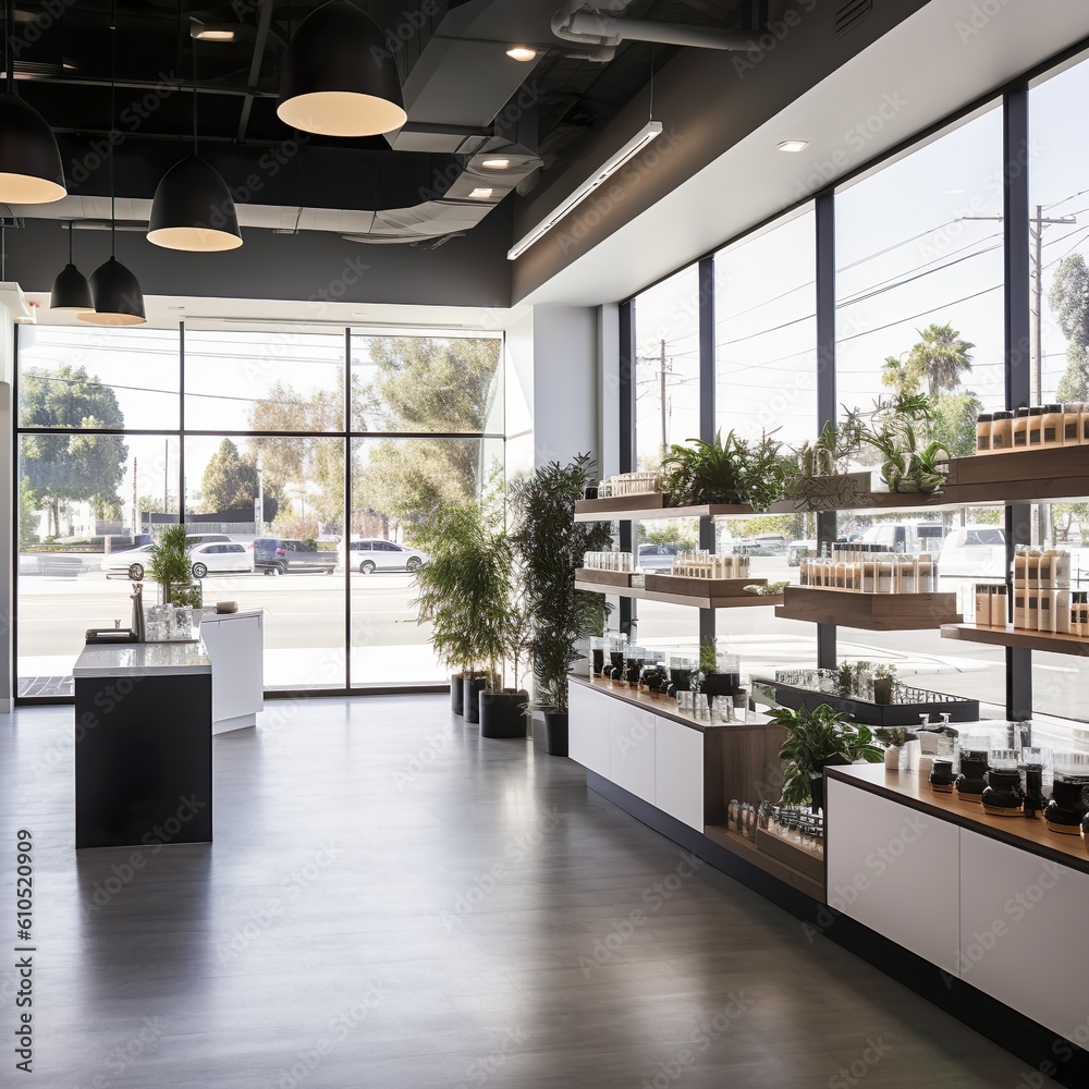 Retail store layout, clean modern, tall ceilings and great lighting ...