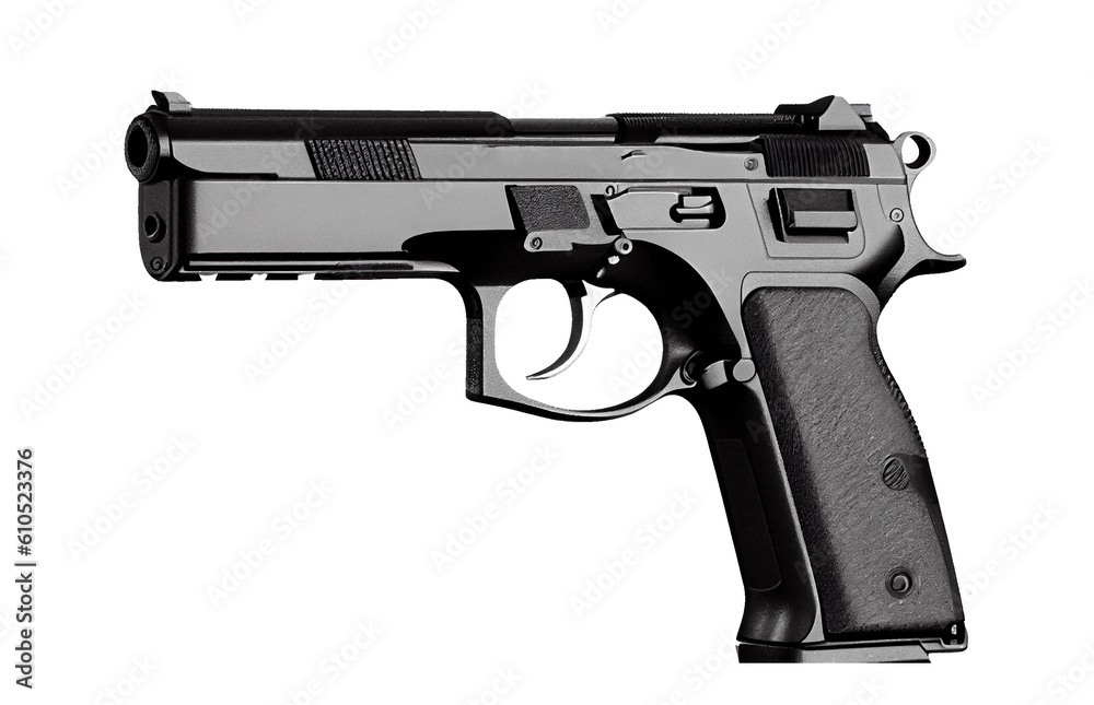 Handguns and self defense. Firearms. On transparent background (png ...