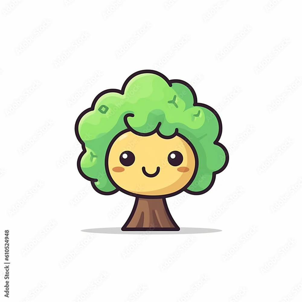cartoon tree, tree logo. Stock Illustration | Adobe Stock