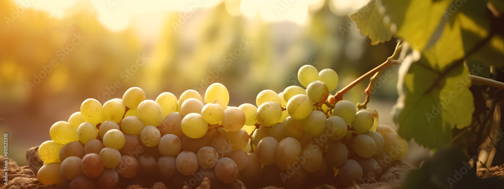 grape farm with grapes. A branch with natural grapes on a blurred ...